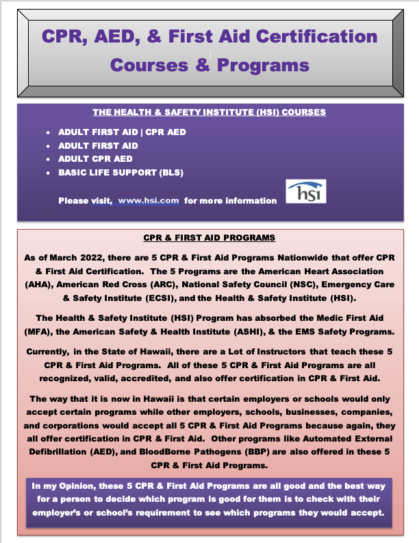 Last Minute CPR & First Aid